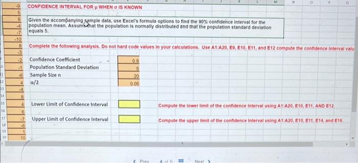 Solved Given the accompanying sample data, use Excel's | Chegg.com
