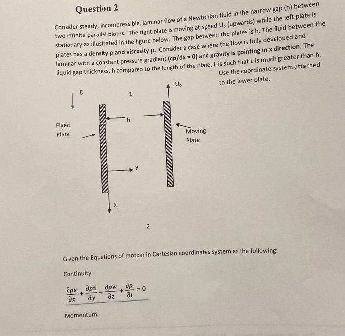 Solved Question 2 Consider steady, incompressible, laminar | Chegg.com Solved Question 2 Consider steady, incompressible, laminar | Chegg.com