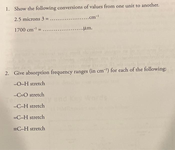 Solved 1. Show the following conversions of values from one | Chegg.com