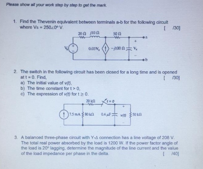 Solved Please show all your work step by step to get the | Chegg.com