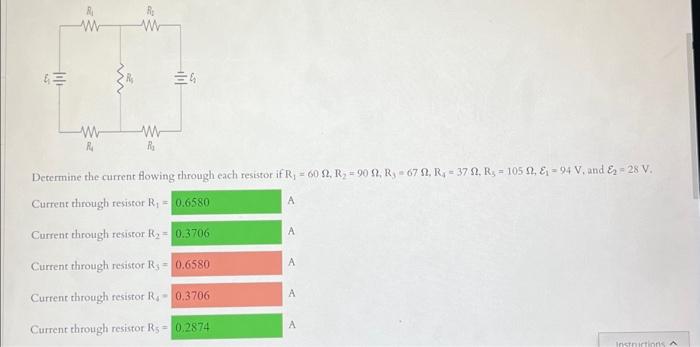Solved Determine the current flowing through each resistor | Chegg.com
