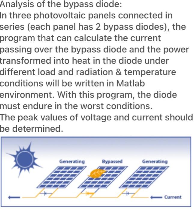 Analysis of the bypass diode: In three photovoltaic | Chegg.com