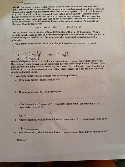 Solved Names Model: Sometimes we are given the value of the | Chegg.com