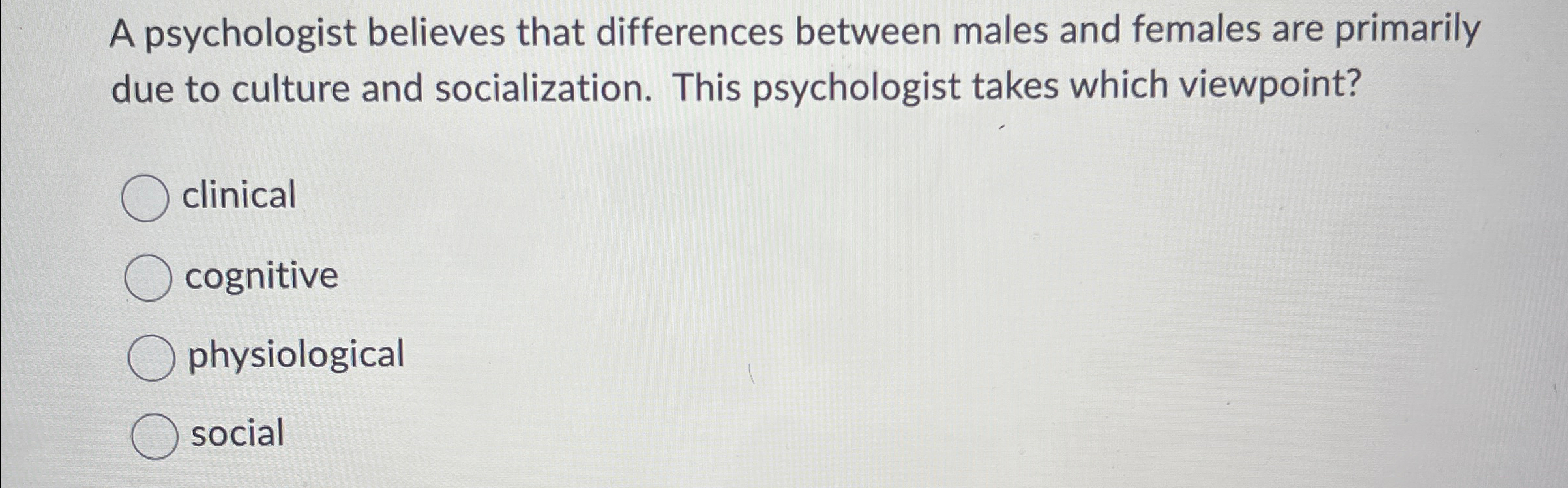 Solved A psychologist believes that differences between | Chegg.com