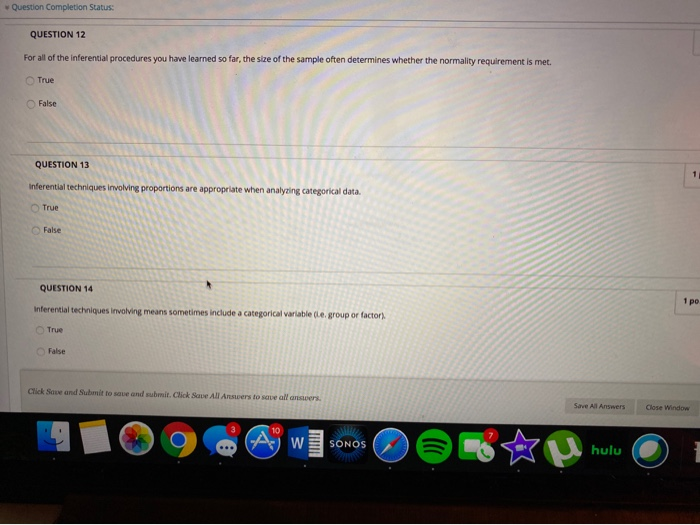 Solved Question Completion Status QUESTION 12 For all of the | Chegg.com