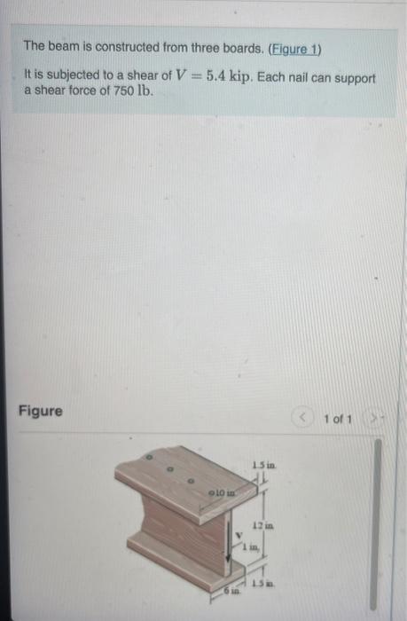 Solved The beam is constructed from three boards. (Figure 1) | Chegg.com