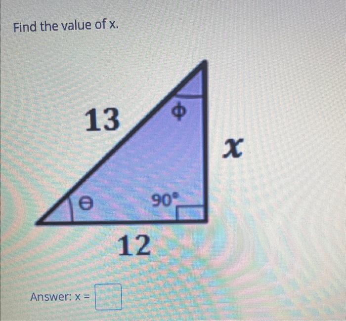 Solved Find the value of x. Answer: x= | Chegg.com