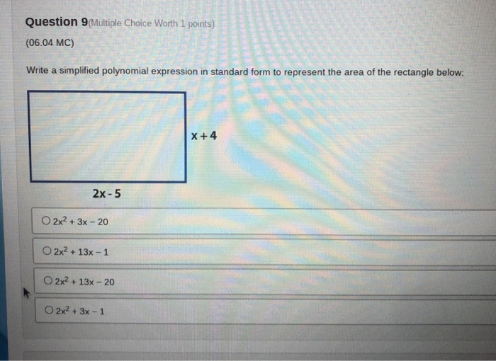 Solved Question 9 (Multiple Choice Worth 1 points) (06.04 | Chegg.com