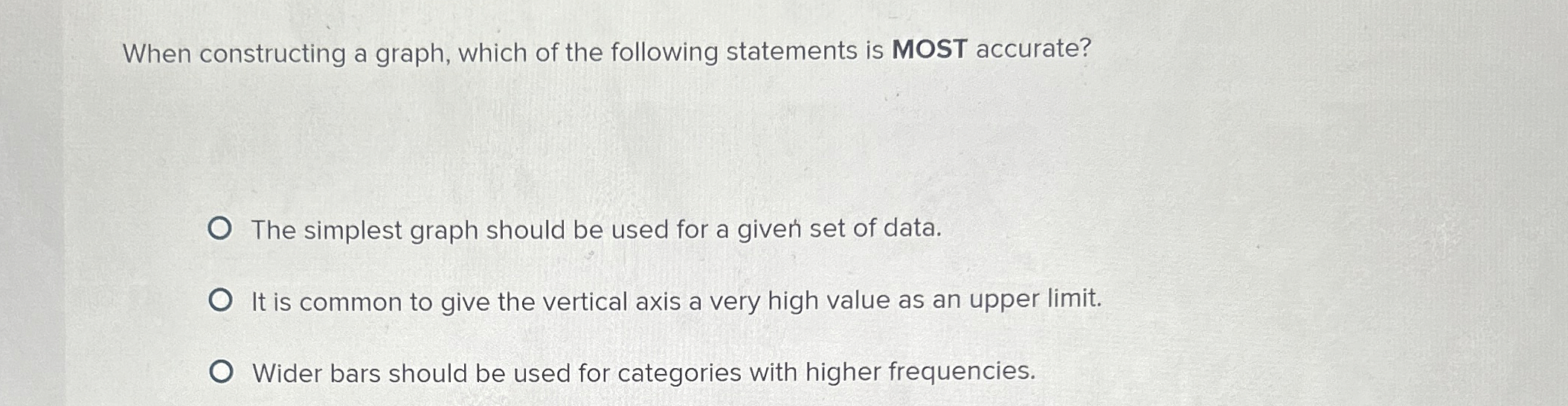 Solved When constructing a graph, which of the following | Chegg.com