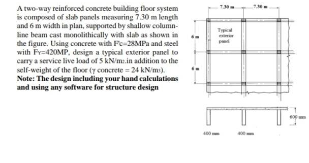 Solved A two-way reinforced concrete building floor system | Chegg.com
