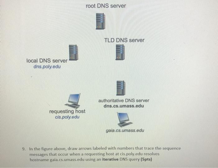 Solved root DNS server TLD DNS server local DNS server | Chegg.com
