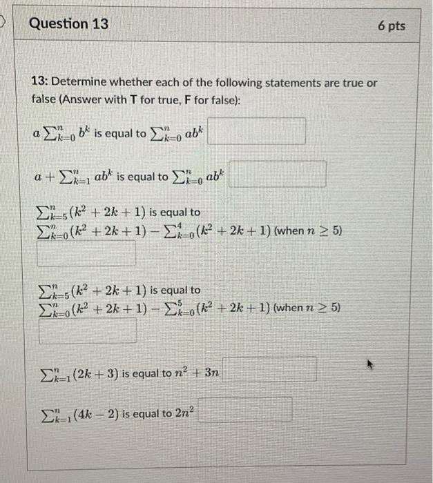 Solved 13: Determine whether each of the following | Chegg.com