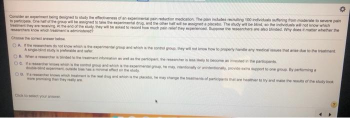Solved Consider an experiment being designed to study the | Chegg.com