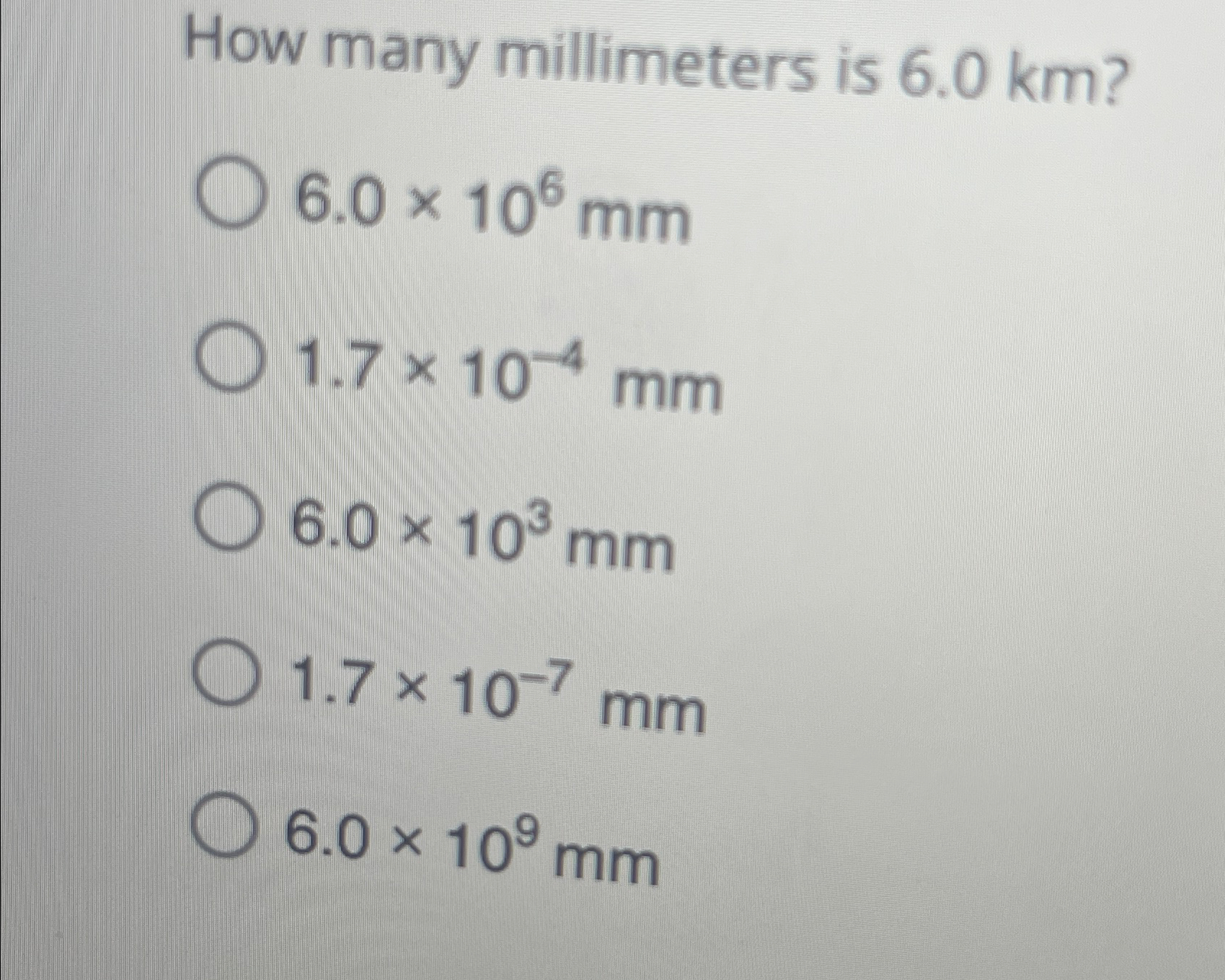Solved How many millimeters is | Chegg.com