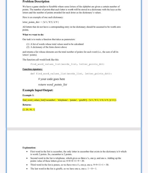 Solved Problem Description We have a game similar to | Chegg.com