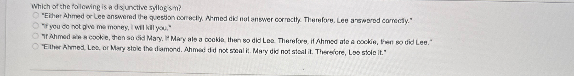 Solved Which of the following is a disjunctive | Chegg.com