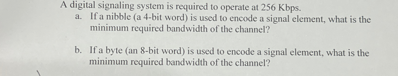 Solved A digital signaling system is required to operate at | Chegg.com