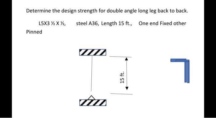 Solved Determine the design strength for double angle long | Chegg.com