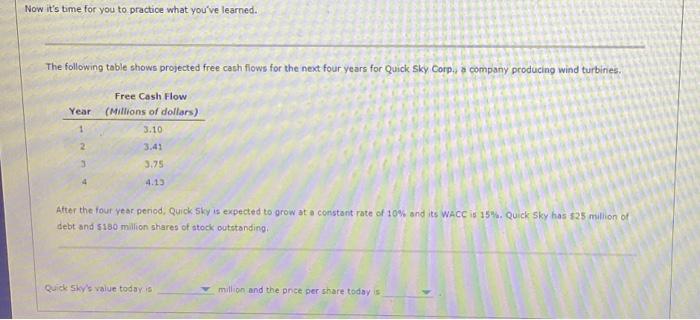 Solved Now it's time for you to practice what you've | Chegg.com
