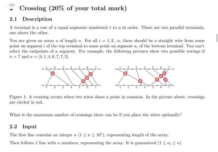 Solved 3/9 Crossing ( 20% of your total mark) 2.1 | Chegg.com