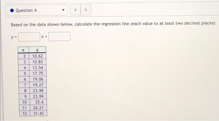 Solved Question 1 > Based on the data shown below, calculate | Chegg.com
