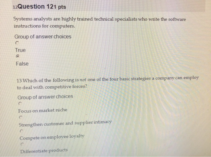 Solved Question 111 pts Which type of system would you use | Chegg.com