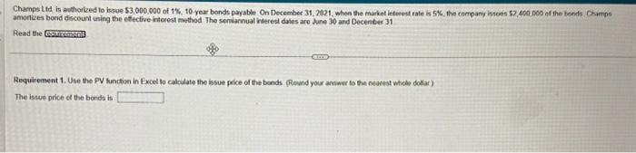 Solved Use The Pv Function In Excel To Calculate The Issue