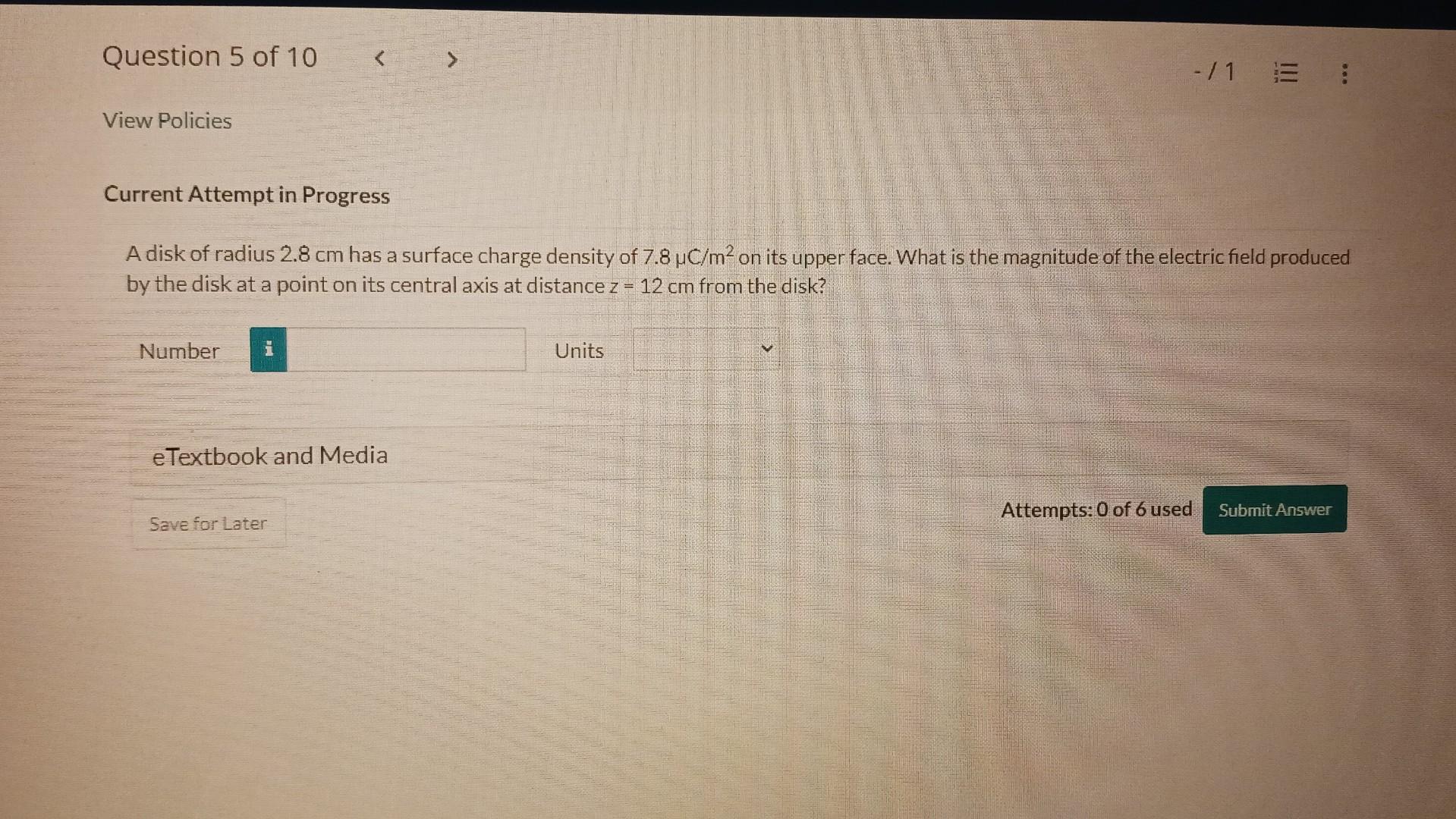 Solved Current Attempt in Progress A disk of radius 2.8 cm | Chegg.com