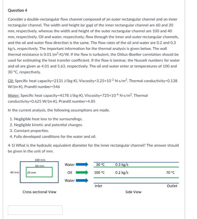 Solved Consider a double-rectangular flow channel composed | Chegg.com