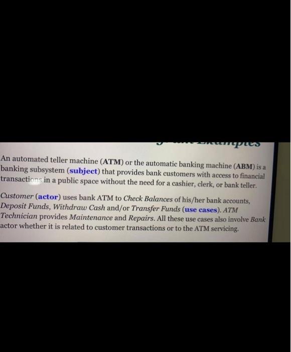 Solved pies An automated teller machine (ATM) or the | Chegg.com