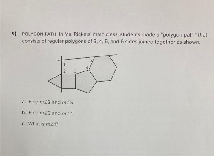 Solved 9) POLYGON PATH In Ms. Rickets' math class, students | Chegg.com