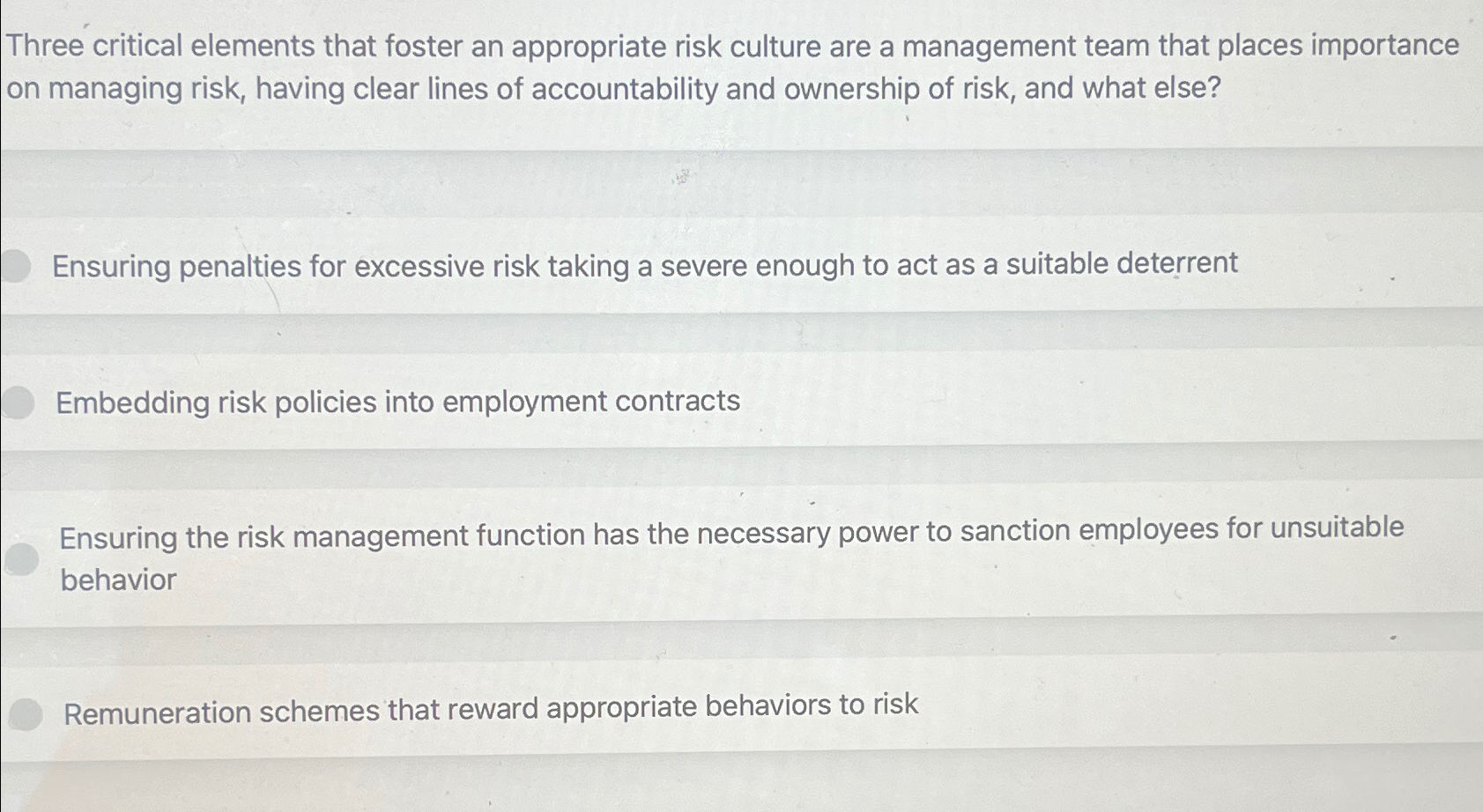 Solved Three critical elements that foster an appropriate | Chegg.com Solved Three critical elements that foster an appropriate | Chegg.com