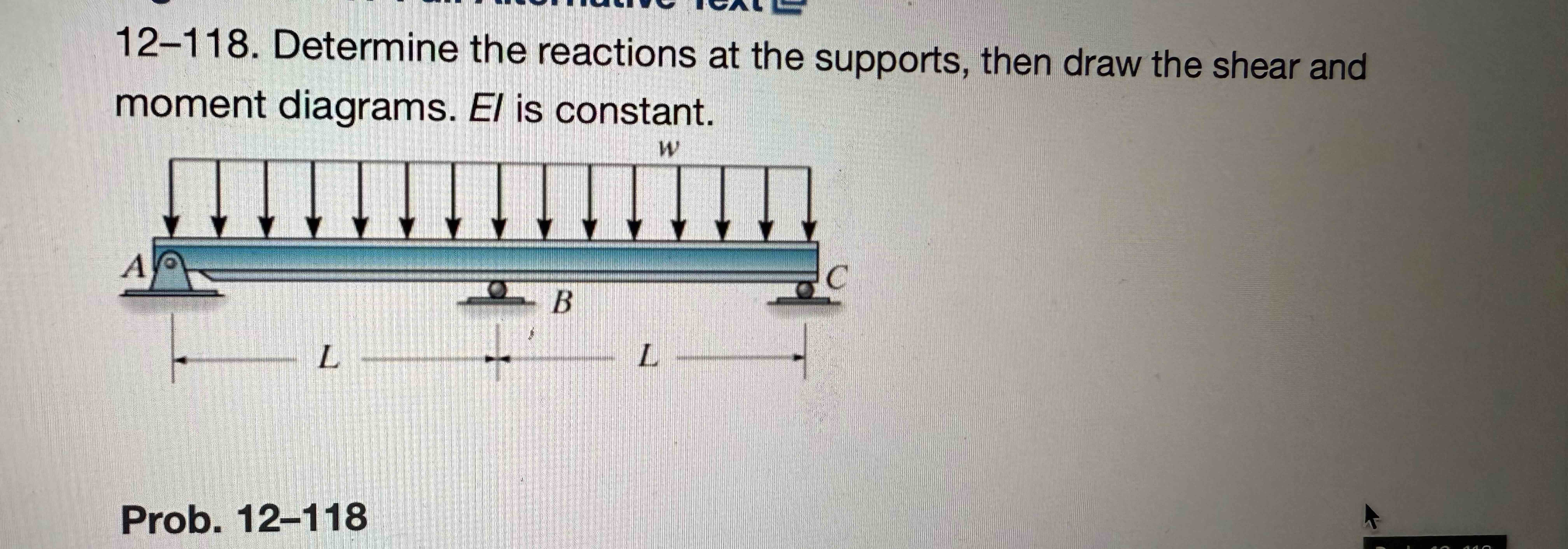 Solved by an EXPERT 12-118. ﻿Determine the reactions at the supports ...
