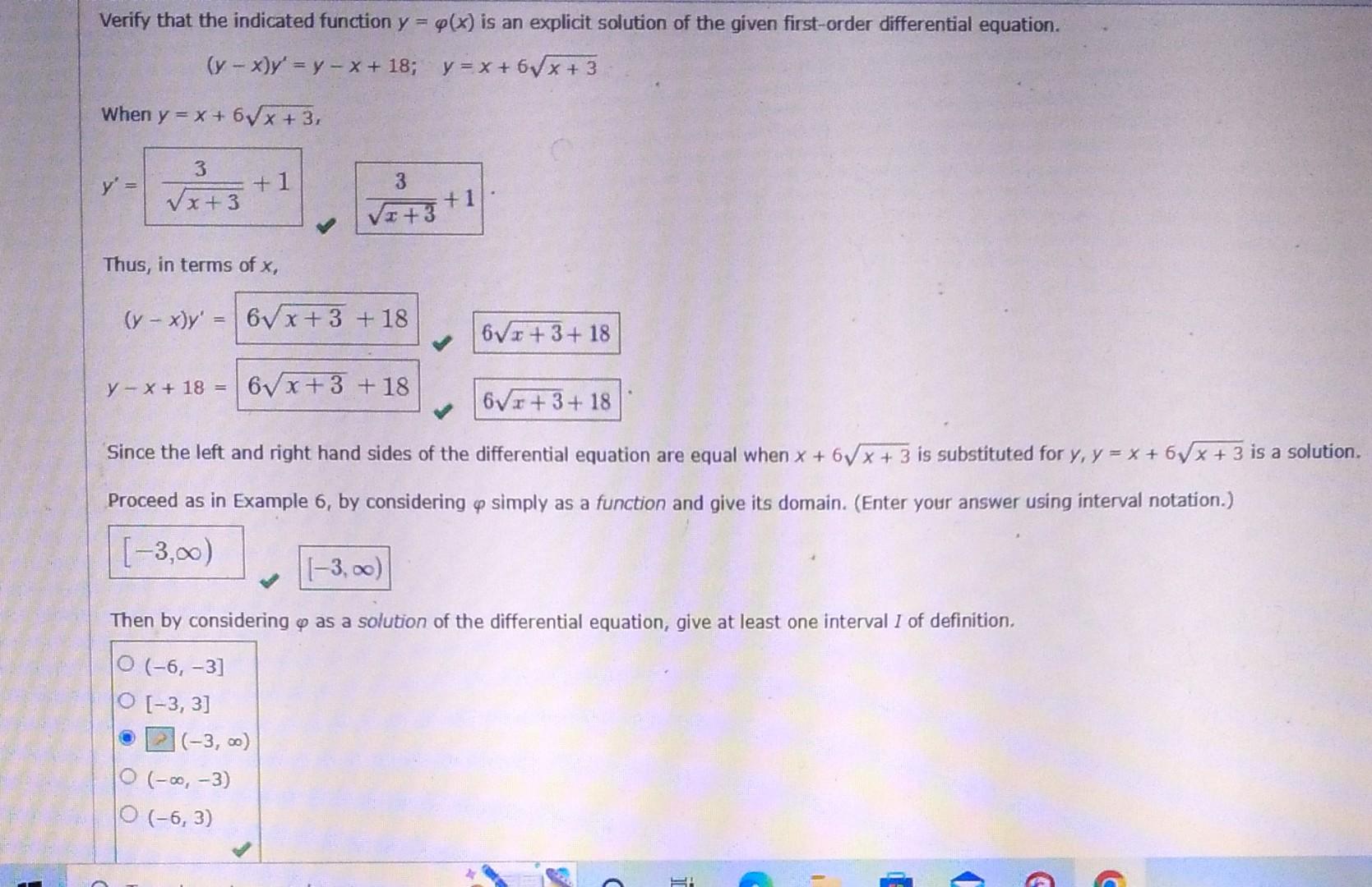 Solved Verify That The Indicated Function Y φ X Is An