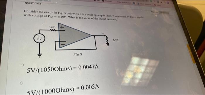Solved with voltage of Vee=±10 V. What is the value of the | Chegg.com