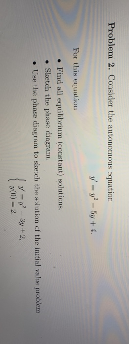 Solved Problem 2. Consider the autonomous equation y = y2 - | Chegg.com