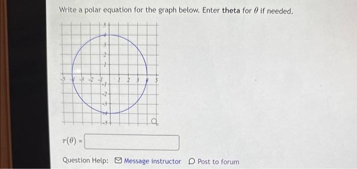 Solved Write a polar equation for the graph below. Enter | Chegg.com