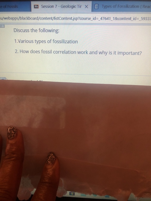 Solved ce of Fossils Ro Session 7 - Geologic Tir X ® Types | Chegg.com
