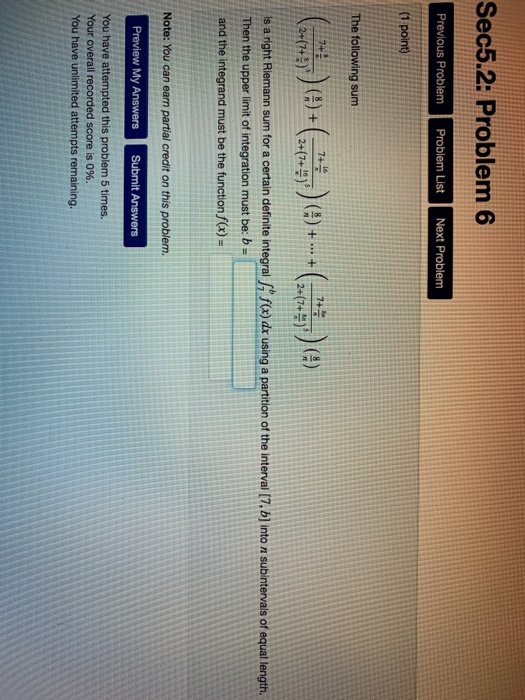 Solved Sec5.2: Problem 6 Previous Problem Problem List Next | Chegg.com