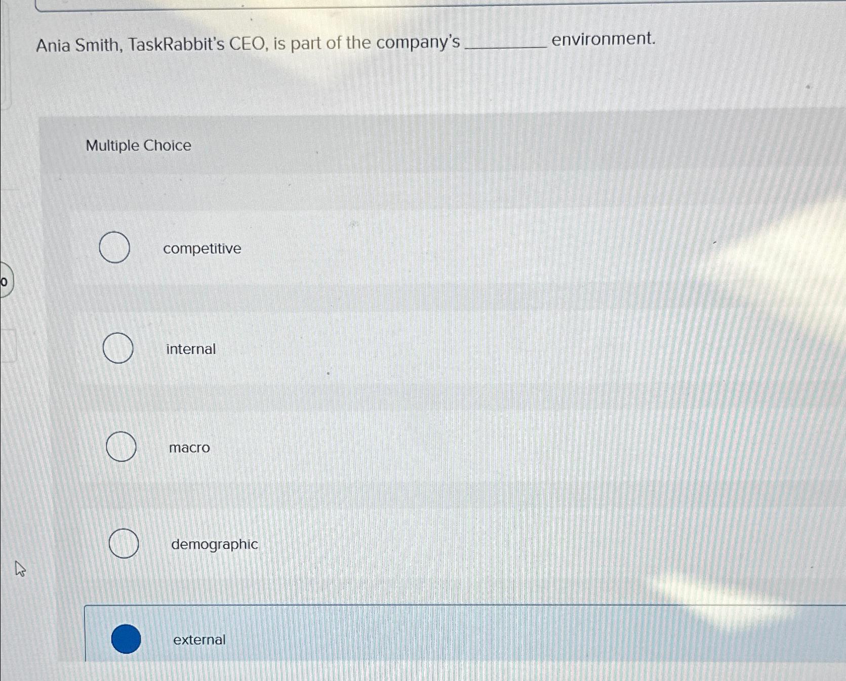 Solved Ania Smith, TaskRabbit's CEO, is part of the | Chegg.com