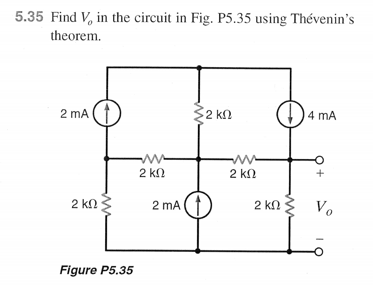 Solved 5.35 ﻿Find Vo ﻿in the circuit in Fig. P5.35 ﻿using | Chegg.com