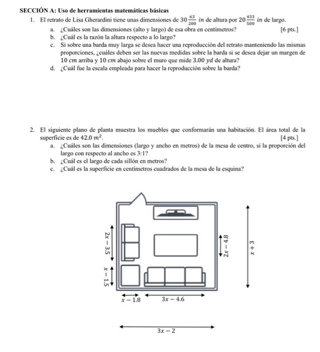 SECCIÓN A: Uso de herramientas matemáticas básicas 1. | Chegg.com