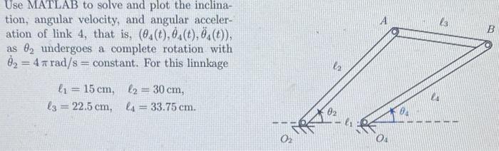 Solved Use MATLAB to solve and plot the inclination, angular | Chegg.com