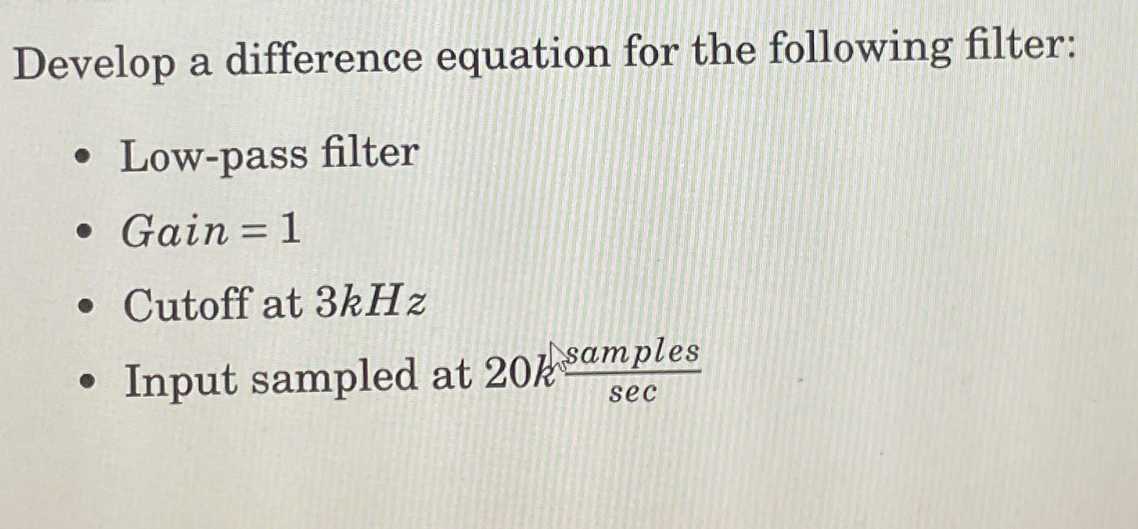 Develop a difference equation for the following | Chegg.com