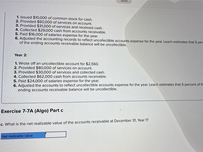Solved Exercise 7-7A (Algo) Effect of recognizing | Chegg.com