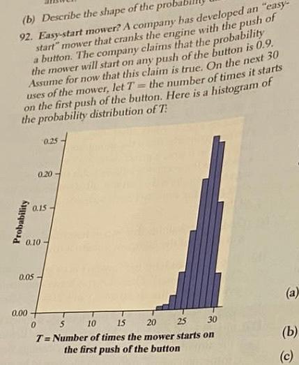 Solved a) calculate the mean and interpret the mean of T.b) | Chegg.com