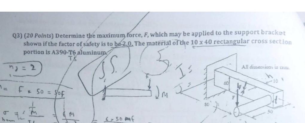Solved Q3) (20 Points) Determine the maximum force, F, which | Chegg.com