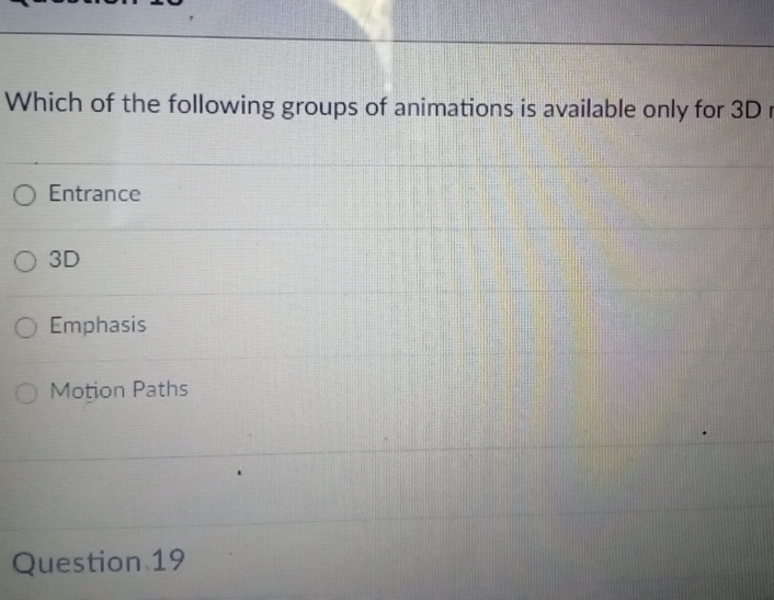 Solved Which of the following groups of animations is | Chegg.com