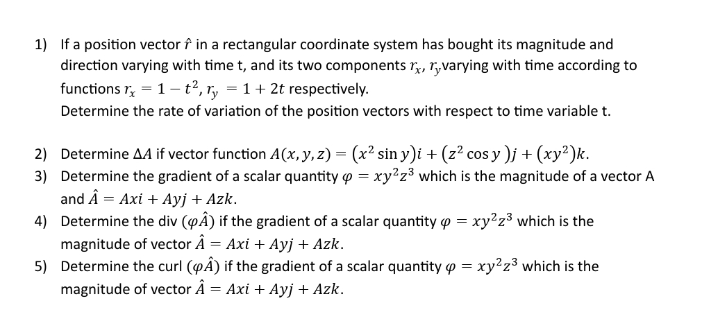 Solved If a position vector hat(r) ﻿in a rectangular | Chegg.com