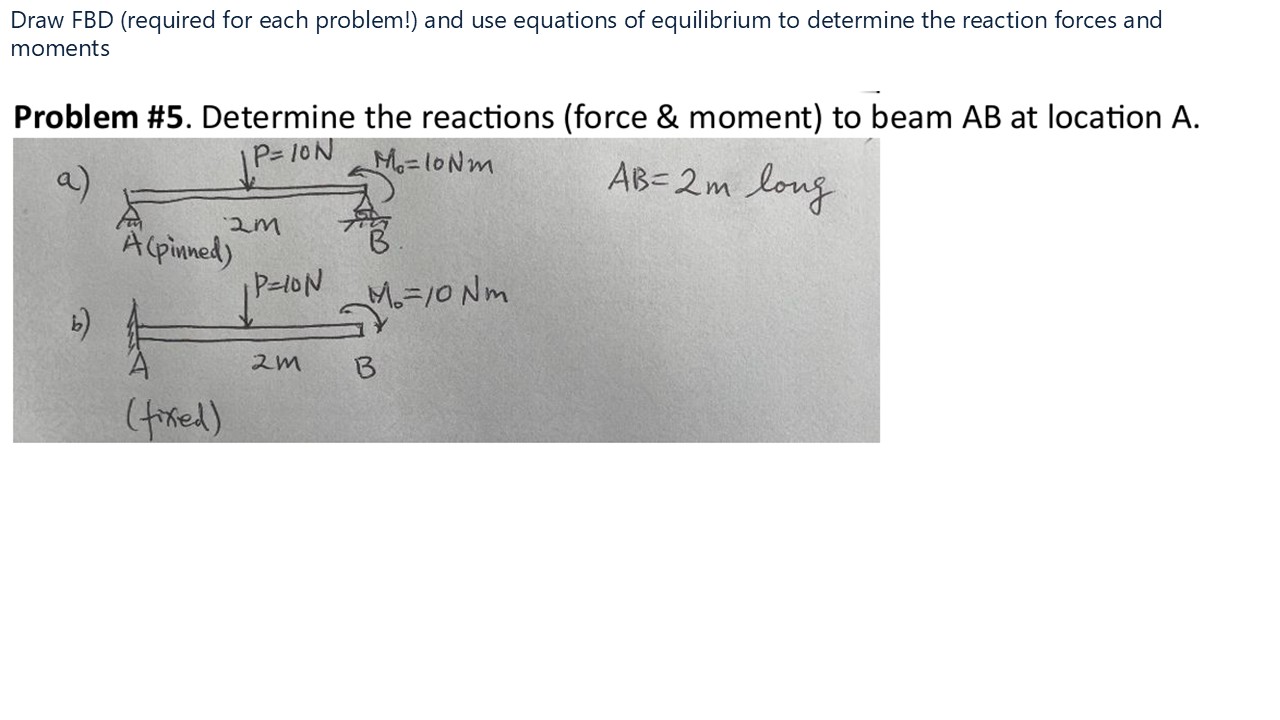 Solved Draw FBD (required for each problem!) ﻿and use | Chegg.com